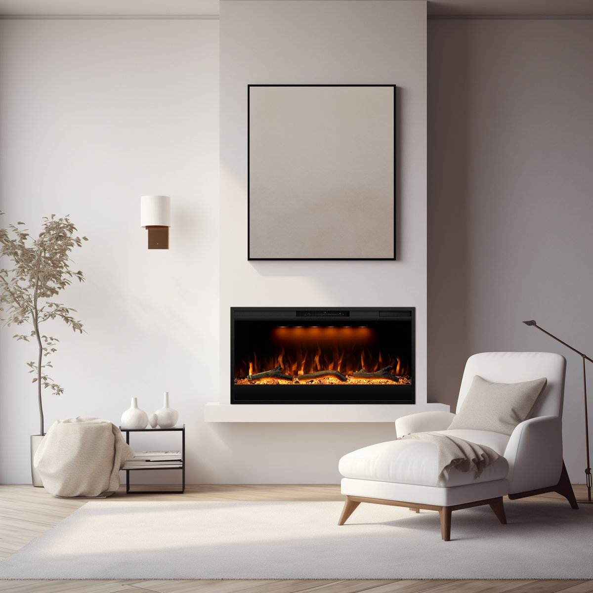 Symple Stuff Modern Recessed Electric Fireplace Inserts, 750W Or 1500W Heater Fireplace ...